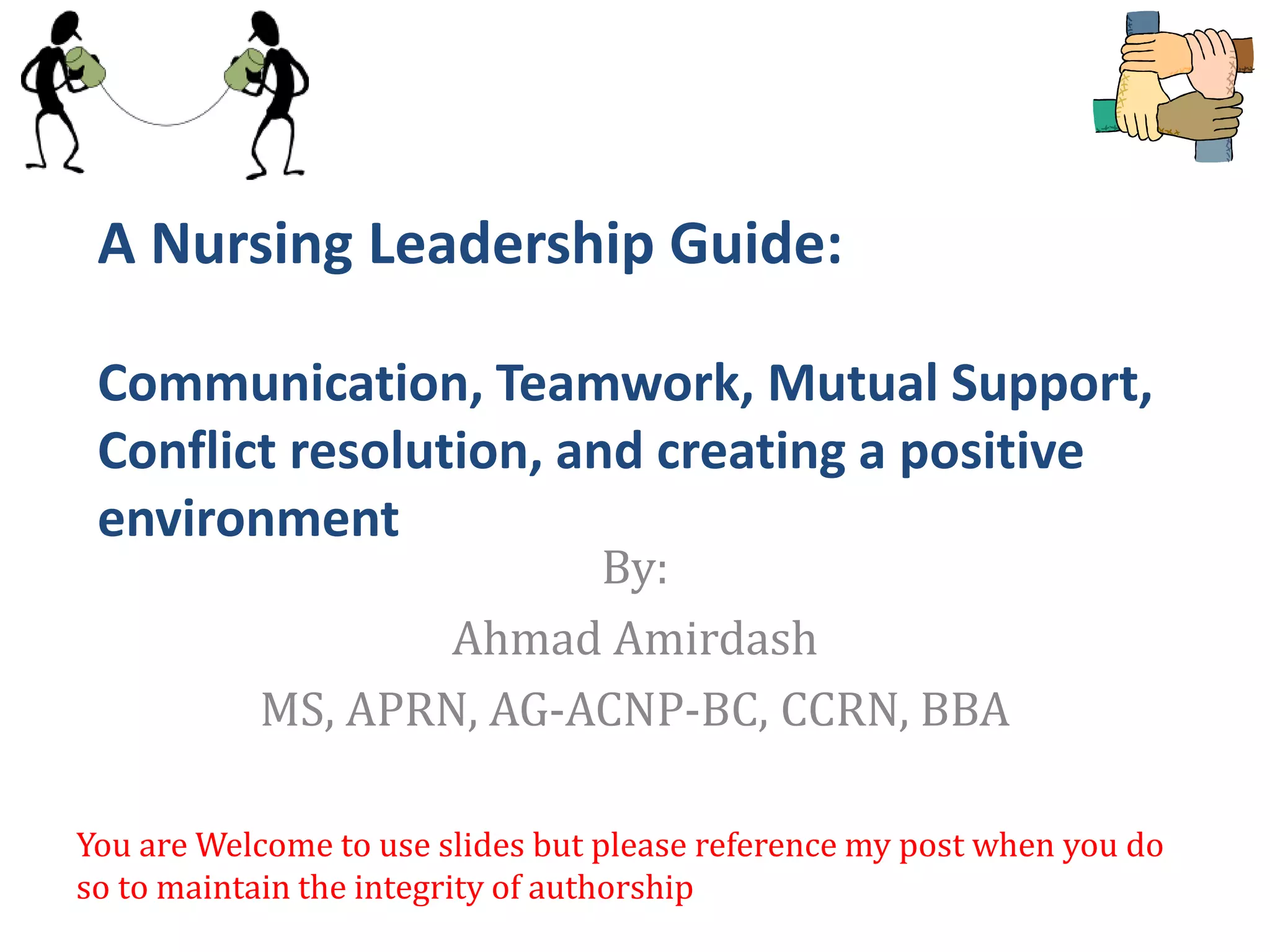 A Nursing Leadership Guide: Communication, Teamwork, Mutual Support ...
