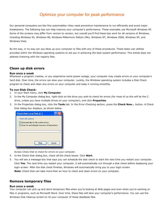 Optimize your computer for peak performance | PDF