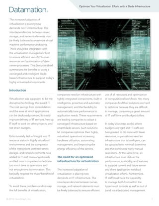 Optimize your virtualization_efforts_with_a_blade_infrastructure | PDF