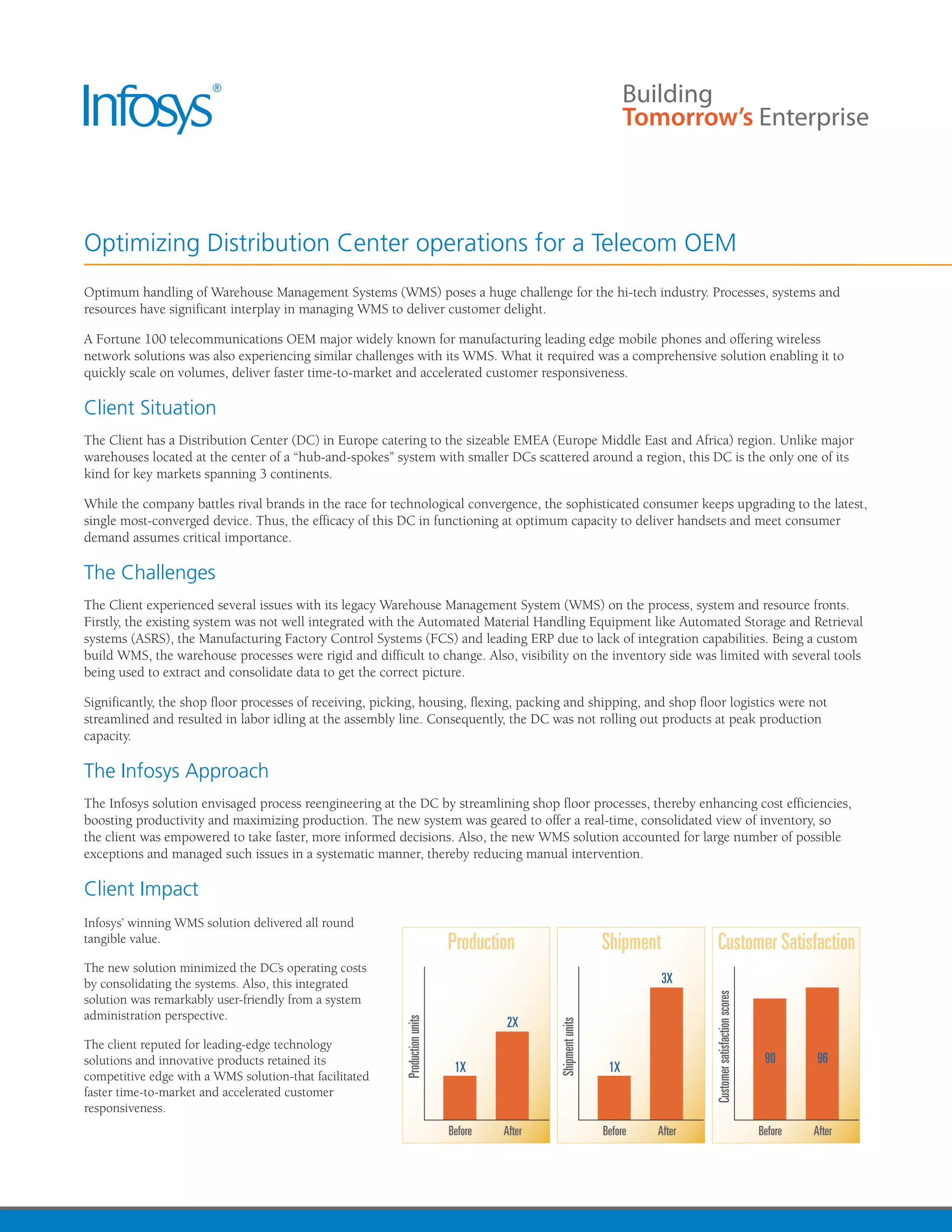 Infosys – WMS Warehouse Management Systems | Case Study | PDF