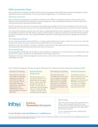 Infosys – WMS Warehouse Management Systems | Case Study | PDF