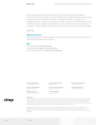 Optimizing patient care with Citrix XenApp & XenDestop | PDF