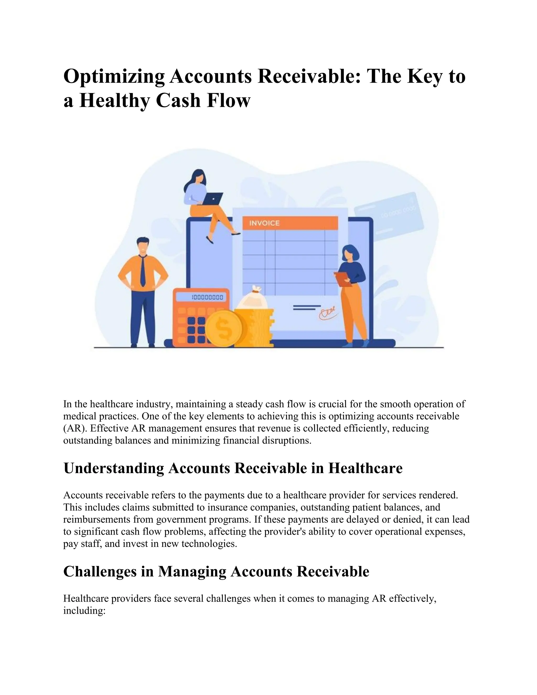 Optimizing Accounts Receivable: The Key to a Healthy Cash Flow | PDF
