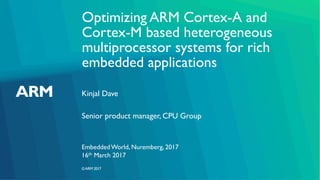 Optimizing ARM cortex a and cortex-m based heterogeneous multiprocessor systems for rich ...