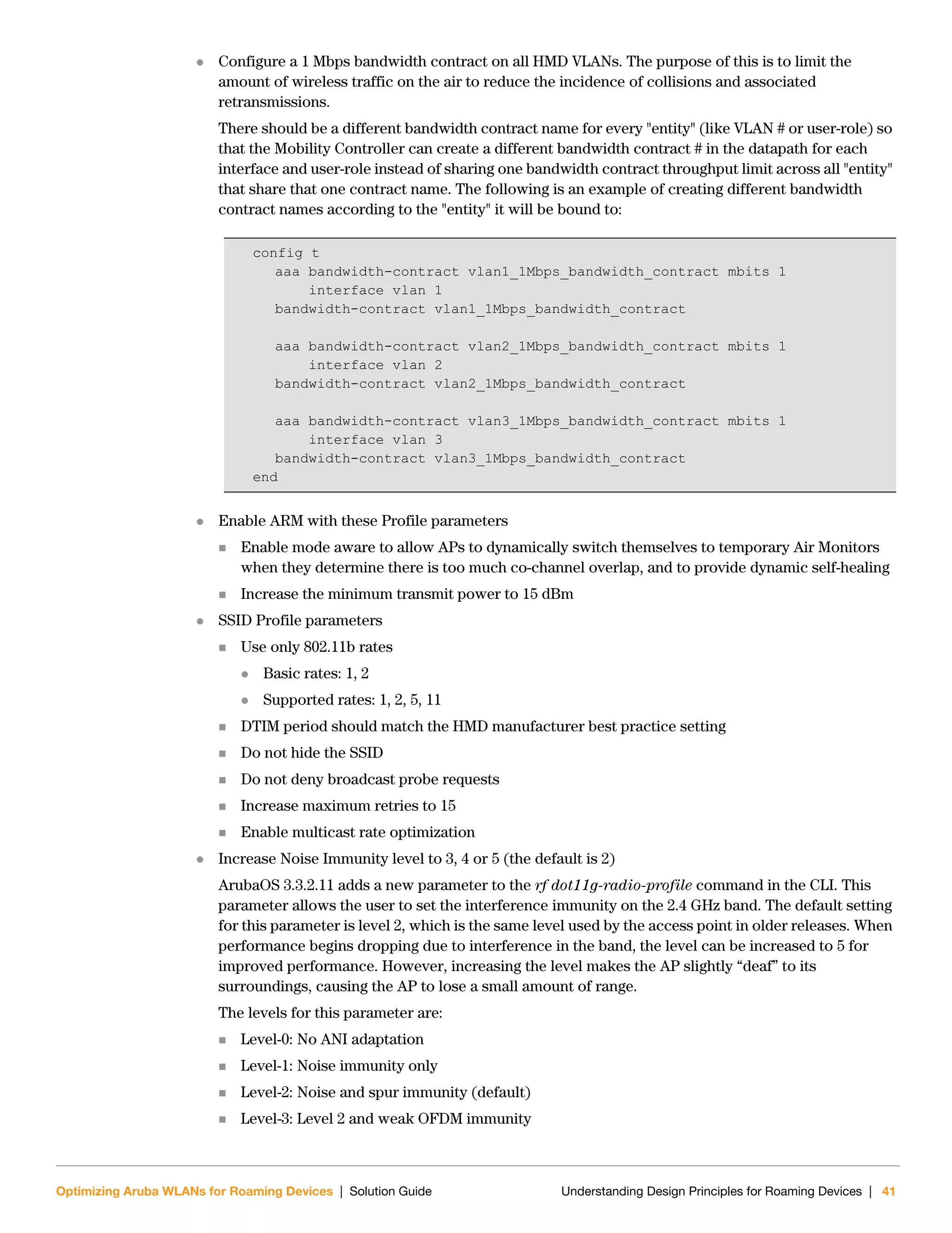 Optimizing Aruba WLANs for Roaming Devices | PDF