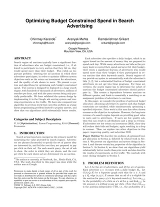 Optimizing Budget Constrained Spend in Search Advertising | PDF | Search | Internet