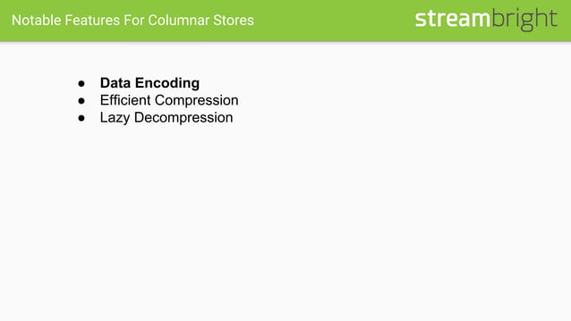 Optimizing columnar stores | PPT
