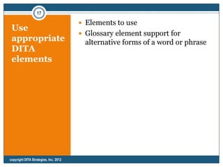 Optimizing your DITA content model for translation | PPTX