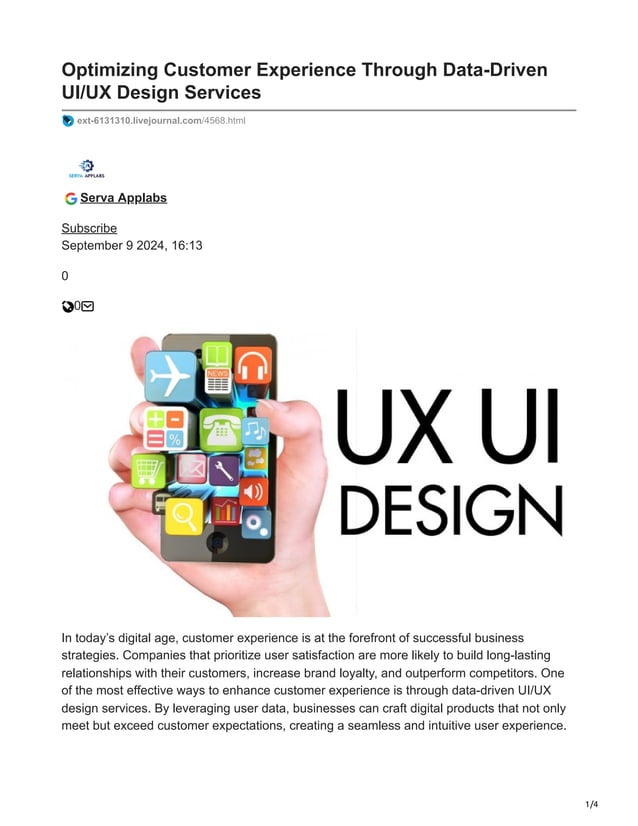 Optimizing Customer Experience Through Data-Driven UIUX Design Services.pdf Optimizing Customer Experience Through Data-Driven UIUX Design Services.pdf