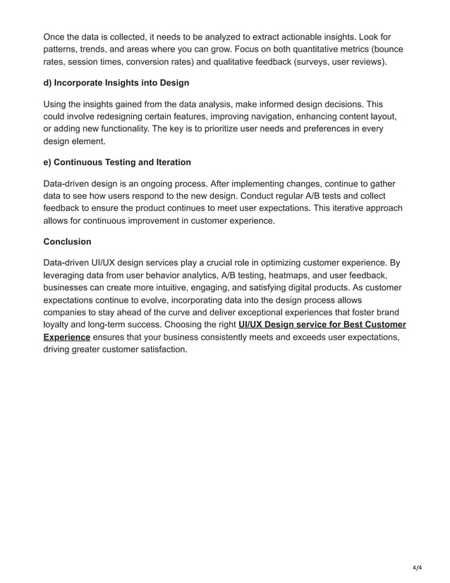 Optimizing Customer Experience Through Data-Driven UIUX Design Services.pdf Optimizing Customer Experience Through Data-Driven UIUX Design Services.pdf