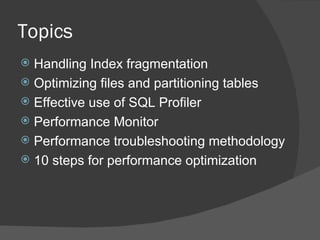 Optimizing Data Accessin Sq Lserver2005 | PPT