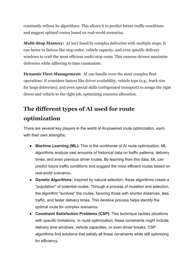Optimizing Delivery Routes and Logistics with AI.pdf | Logistics and ...