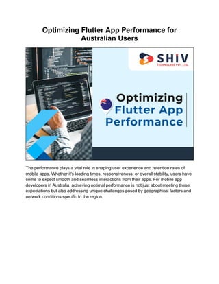 Mastering Flutter Performance: A Guide for Australian Apps | PDF