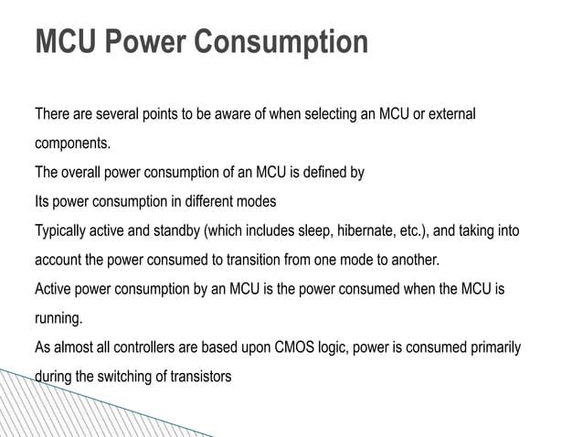 Optimizing for low power in embedded mcu designs | PPTX