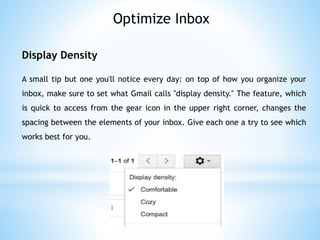 Optimizing gmail | PPT