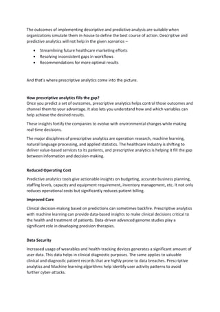 How to Successfully Use Prescriptive Analytics to Optimize Healthcare ...