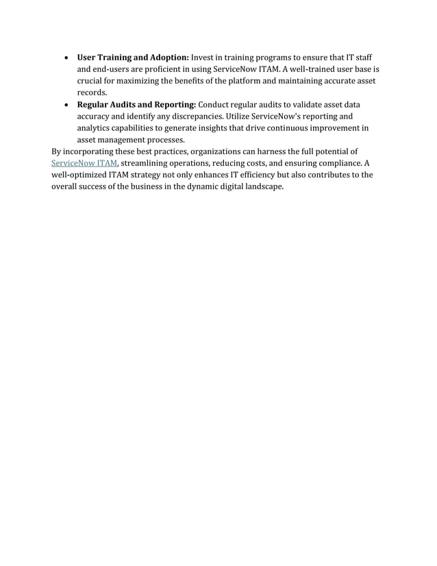 Optimizing IT Asset Management with ServiceNow: Best Practices for ...
