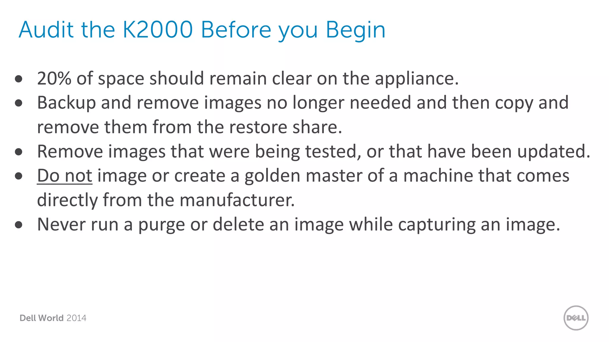 Optimizing K2000 Workflow | PDF