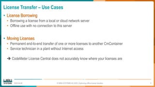 Optimizing license borrowing and offline license transfers | PDF