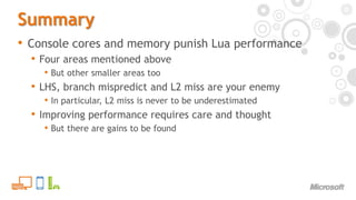 Optimizing Lua For Consoles - Allen Murphy (Microsoft) | PPTX