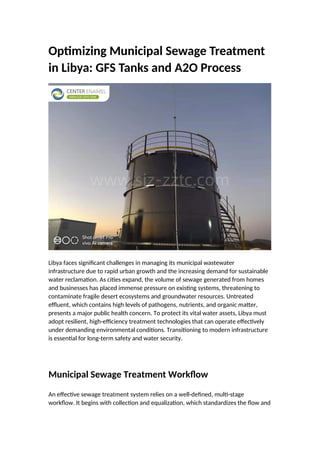 Optimizing Municipal Sewage Treatment in Libya-GFS Tanks and A2O ...