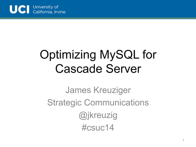 Optimizing MySQL for Cascade Server | PDF