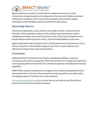 Optimizing Oracle Cloud Performance Through Managed Services And