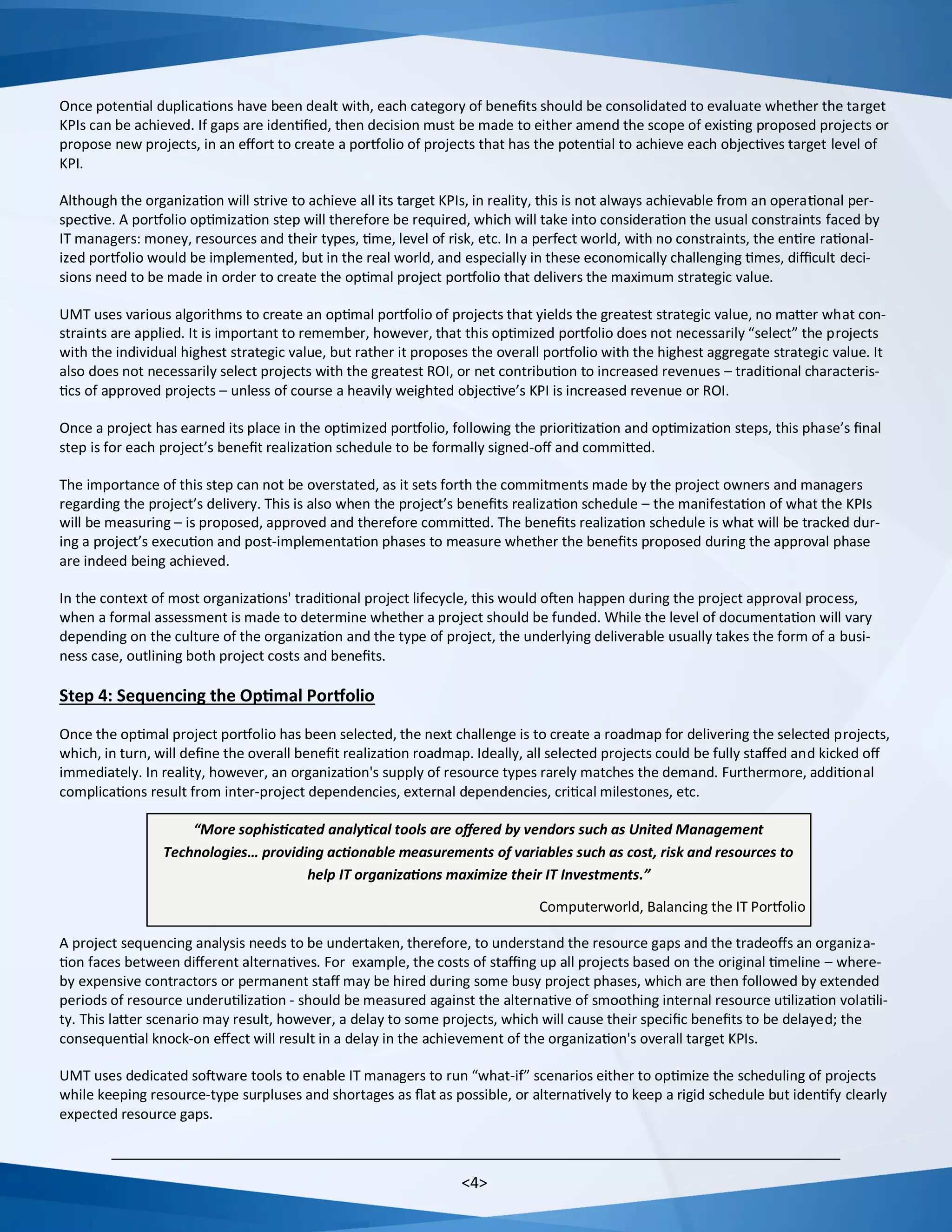 Optimizing Organizational Performance by Managing Project Benefits | PDF