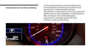 Optimizing Performance An In-Depth Analysis of Fuel Pump Test Bench ...