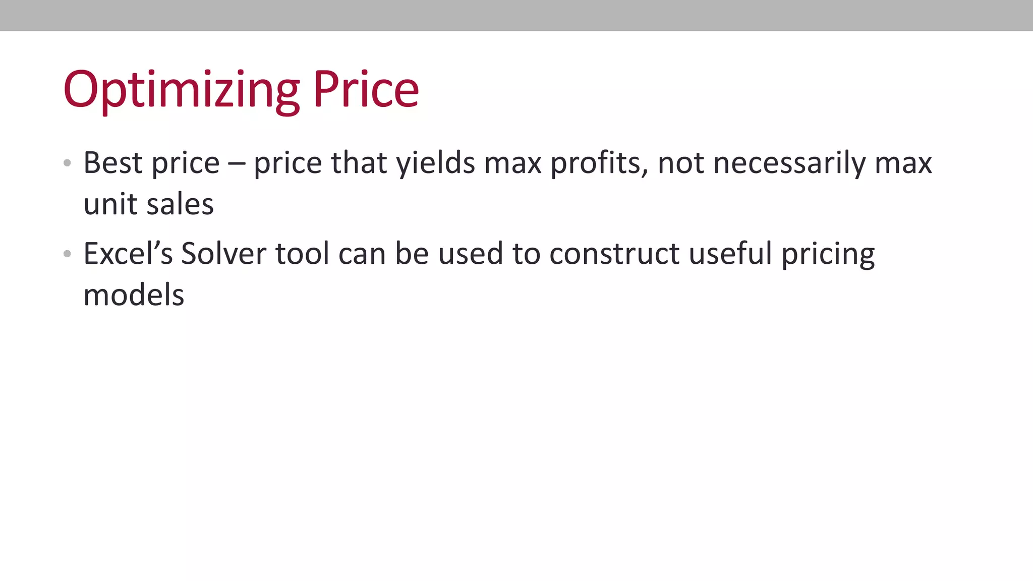 Pricing Analytics: Optimizing Price | PDF