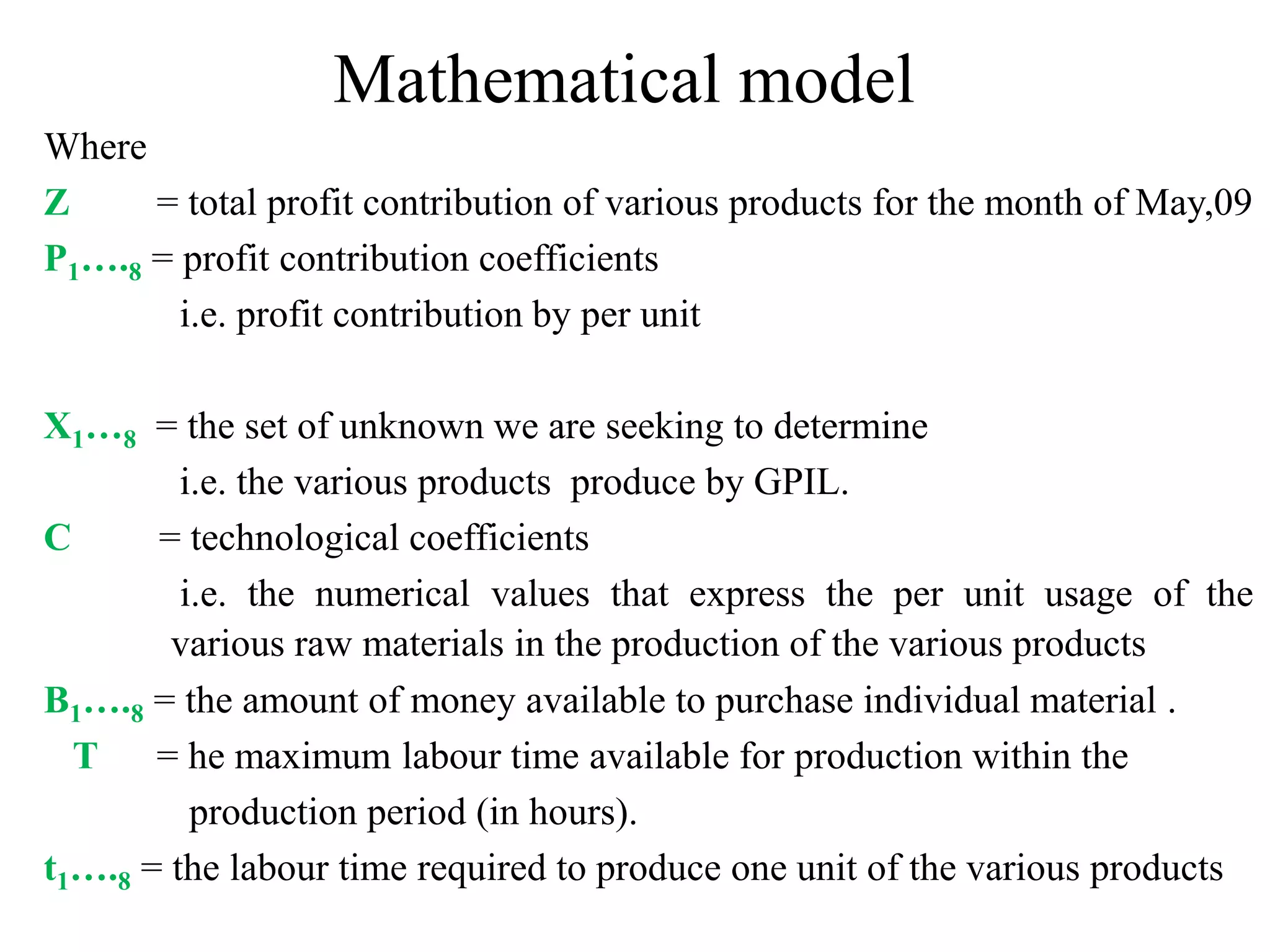 Optimizing profit with linear programming model | PPT Optimizing profit with linear programming model | PPT