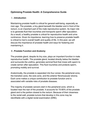 Optimizing Prostate Health: A Comprehensive Guide | PDF | Sexual ...