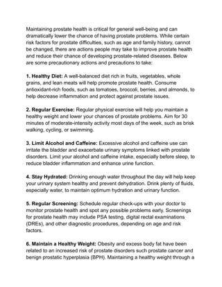 Optimizing Prostate Health: A Comprehensive Guide | PDF | Sexual ...