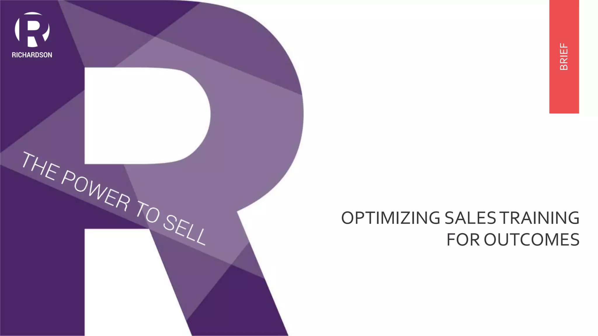 Optimizing Sales Training for Outcomes | PPT