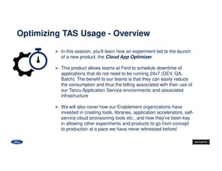 Optimizing TAS Usage at Ford Motor Company | PPT