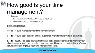 Optimizing time management workshop | PPT