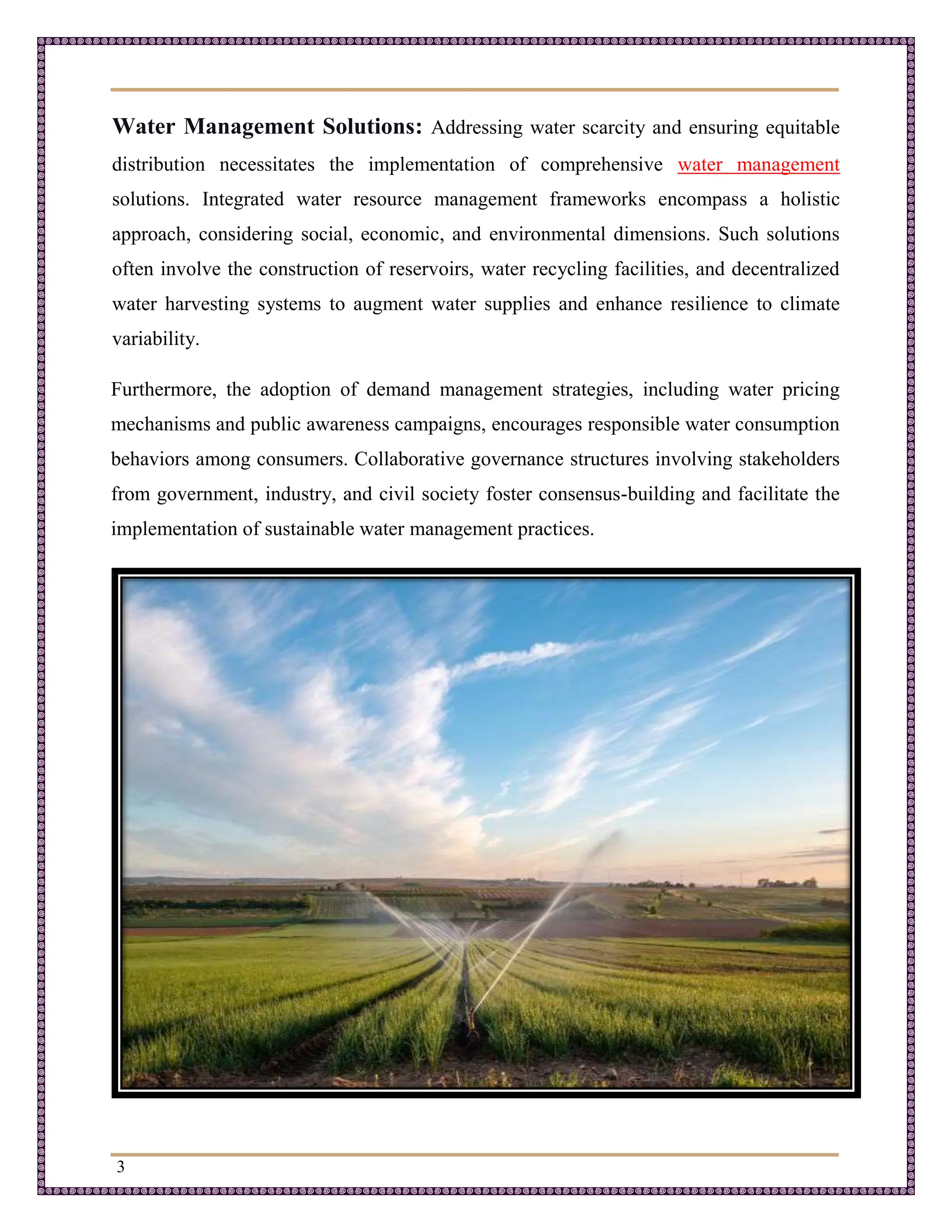 Optimizing Water Resources: The Crucial Role of Water Management | PDF