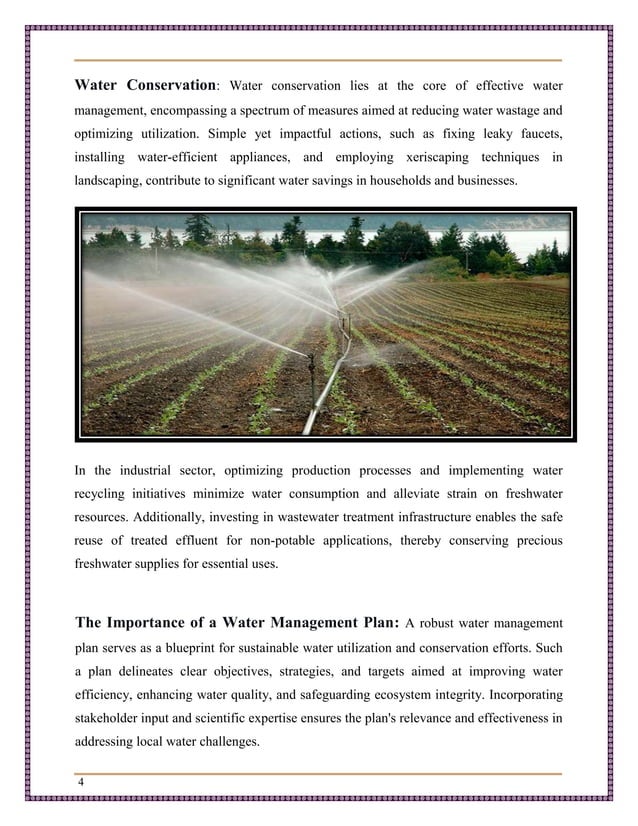 Optimizing Water Resources: The Crucial Role of Water Management | PDF