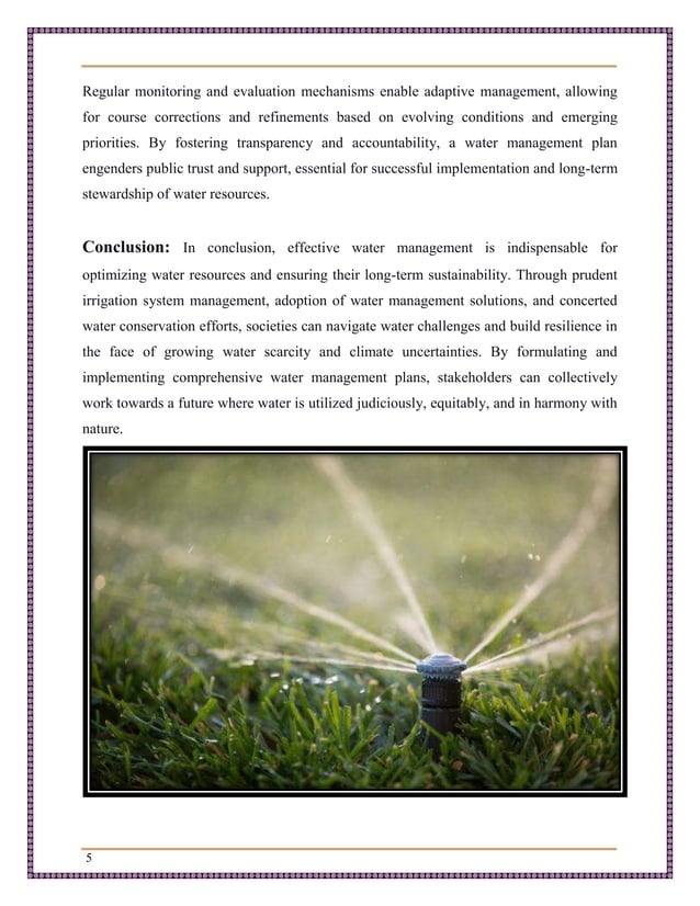 Optimizing Water Resources: The Crucial Role of Water Management | PDF