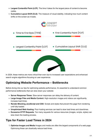 Optimizing Website Performance Tips for Faster Load Times in 2024 | PDF | Free Download