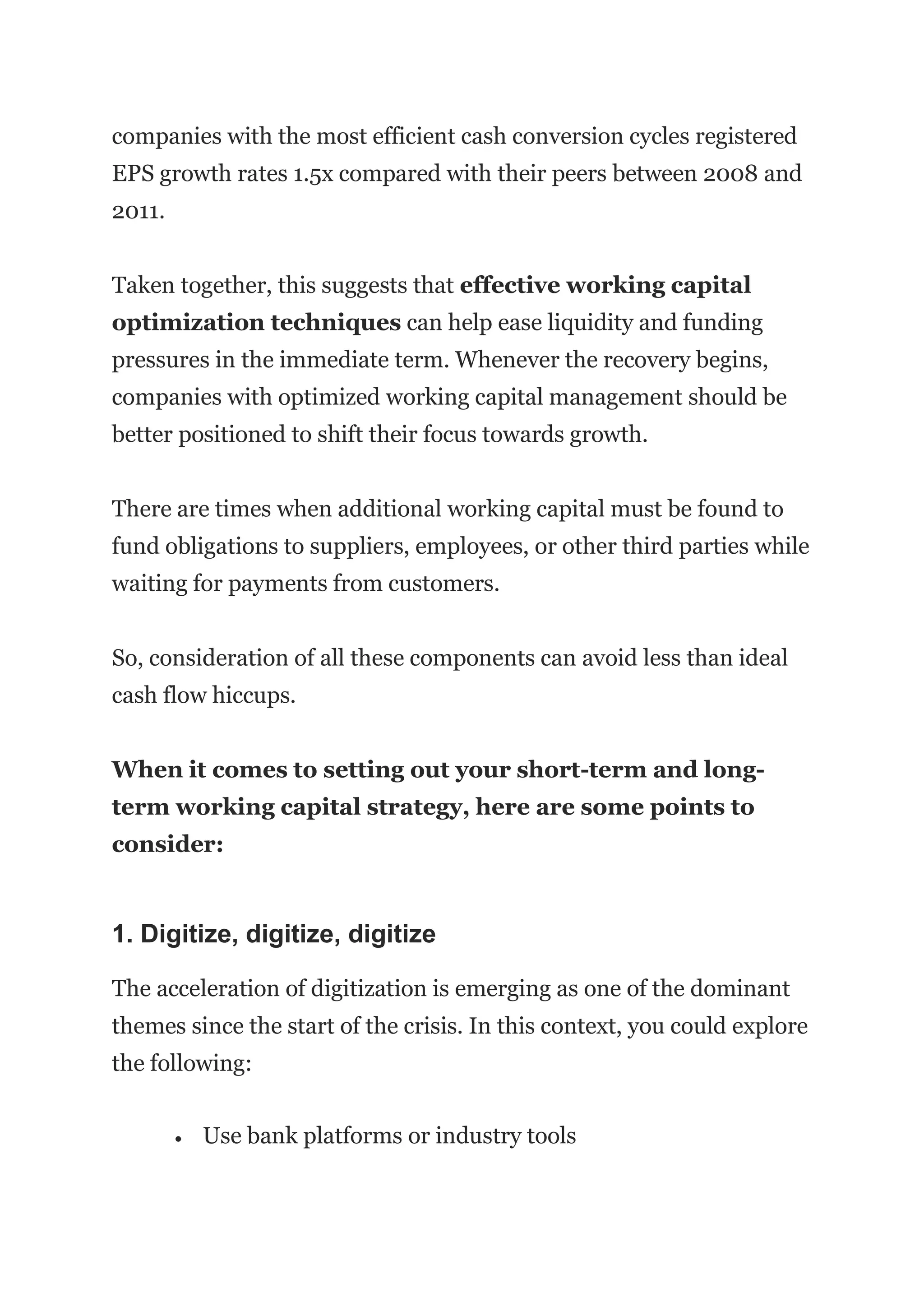 Optimizing Working Capital by Sameer Gemawat | DOCX