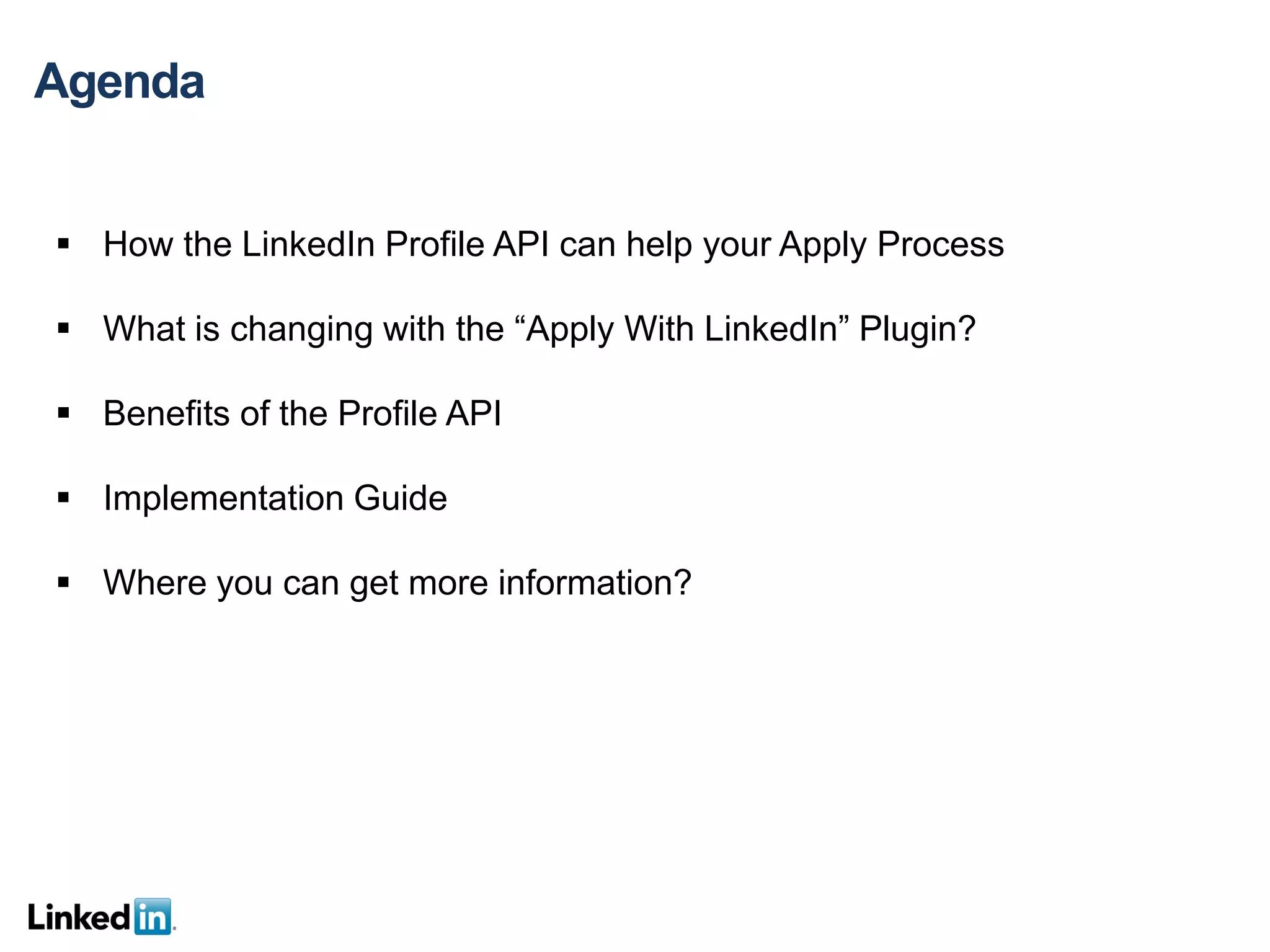 Optimizing your job apply pages with the LinkedIn profile API | PPT