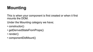Optimizing your use of react life cycles by shedrack akintayo | PPT