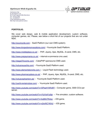 Optimum web - company profile | PDF