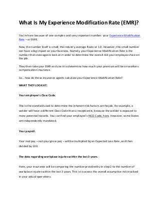 What Is My Experience Modification Rate (EMR)?