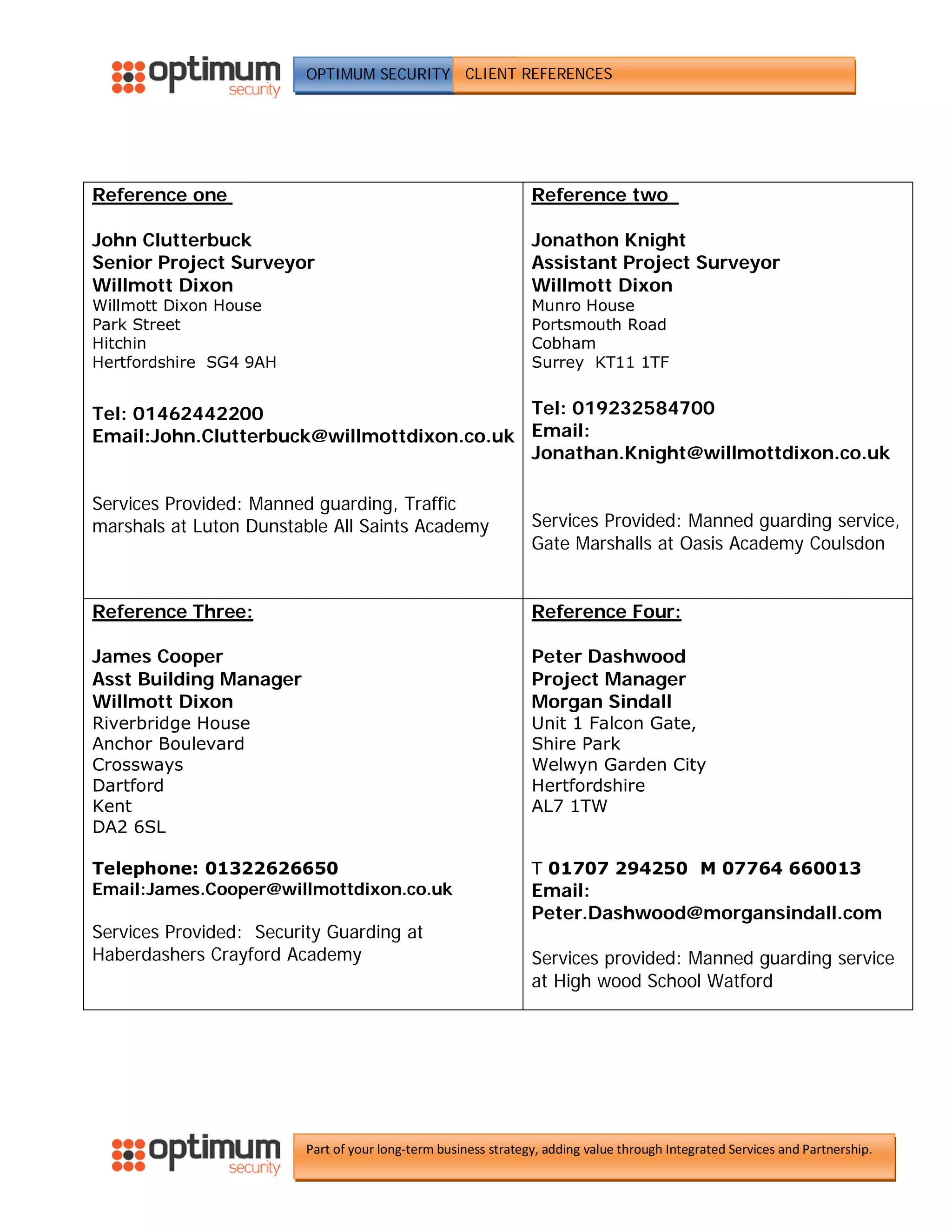 Optimum Client References | PDF