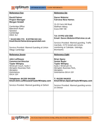 Optimum Client References | PDF