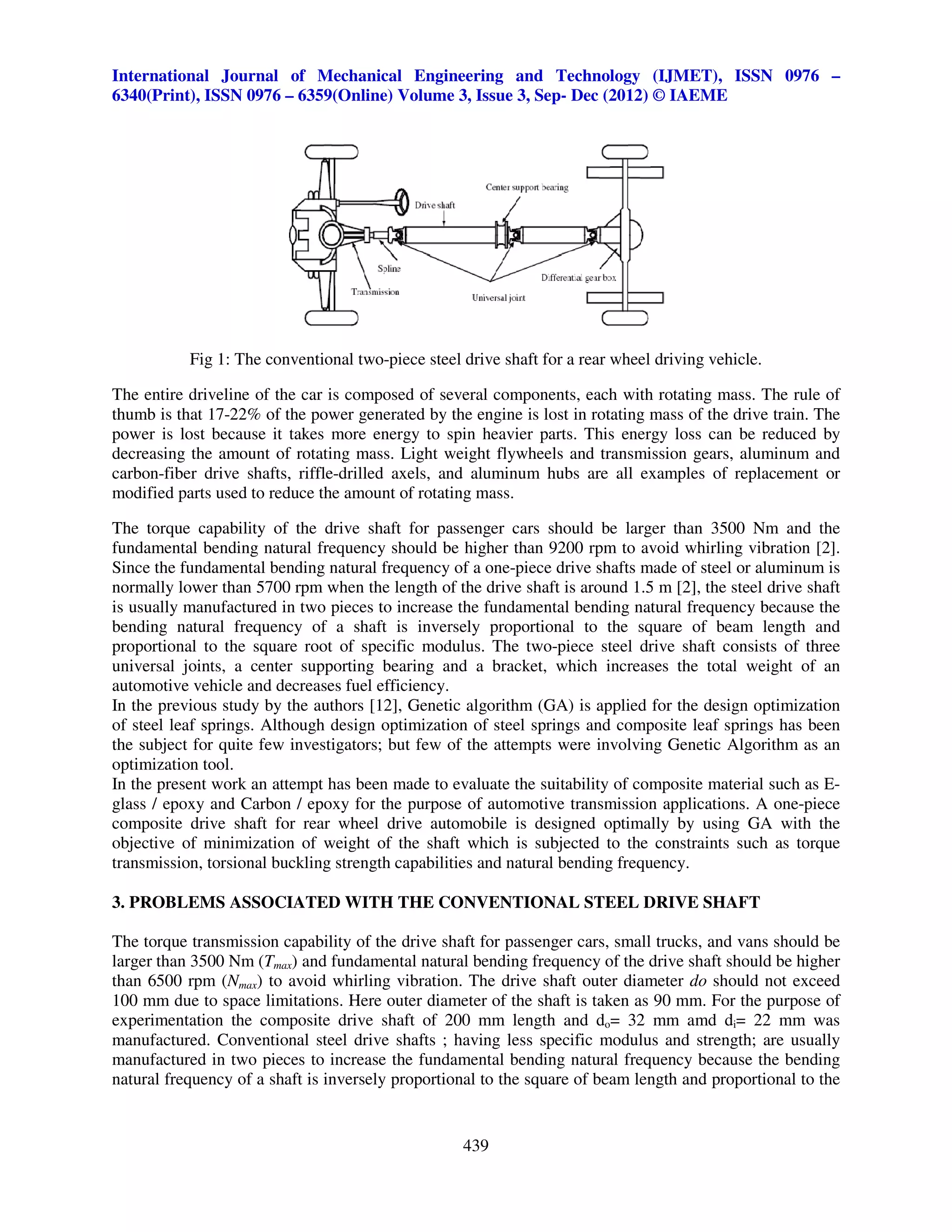 Optimum design of automotive composite drive shaft | PDF