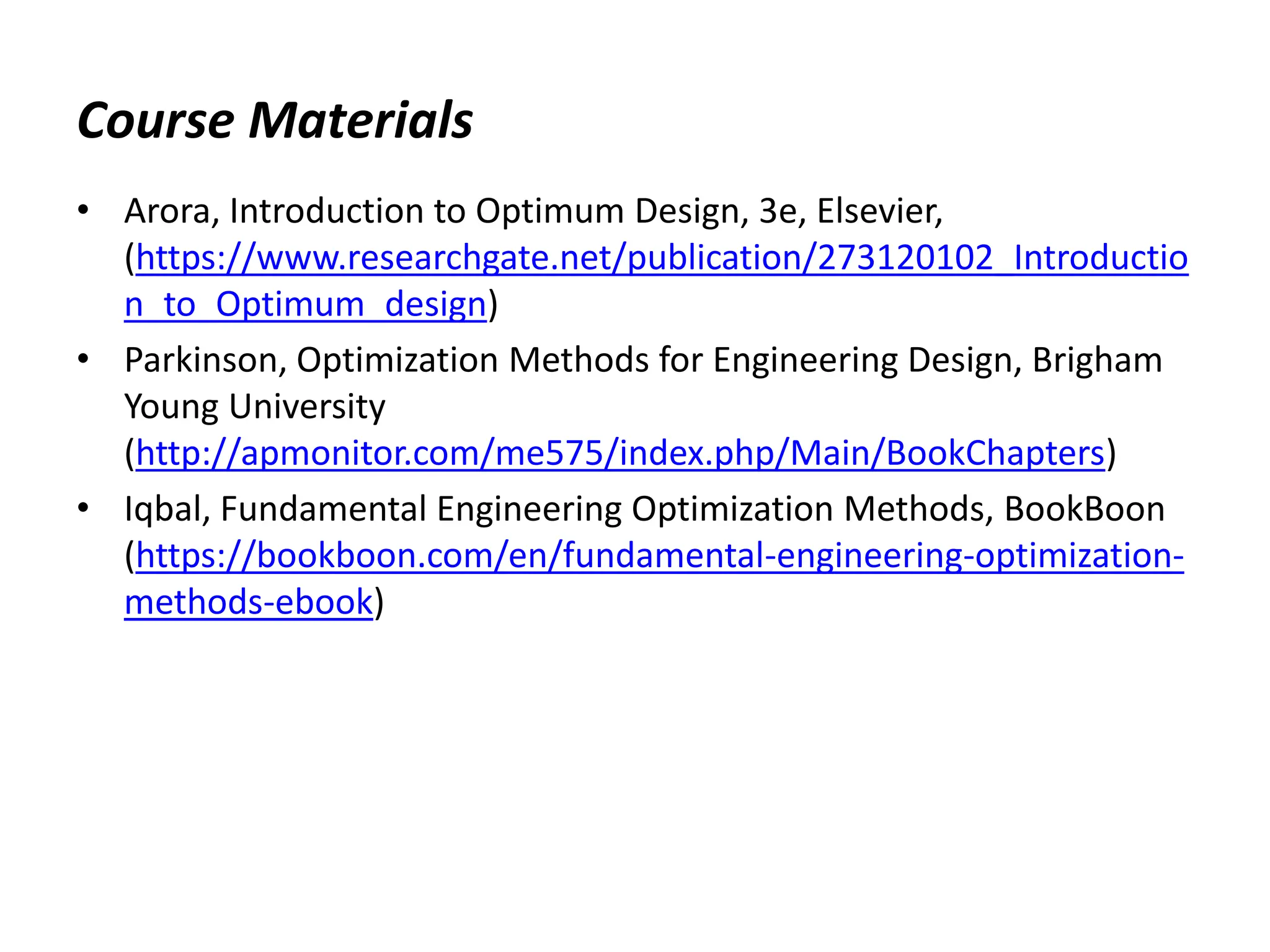 Optimum engineering design - Day 6. Classical optimization methods | PPT