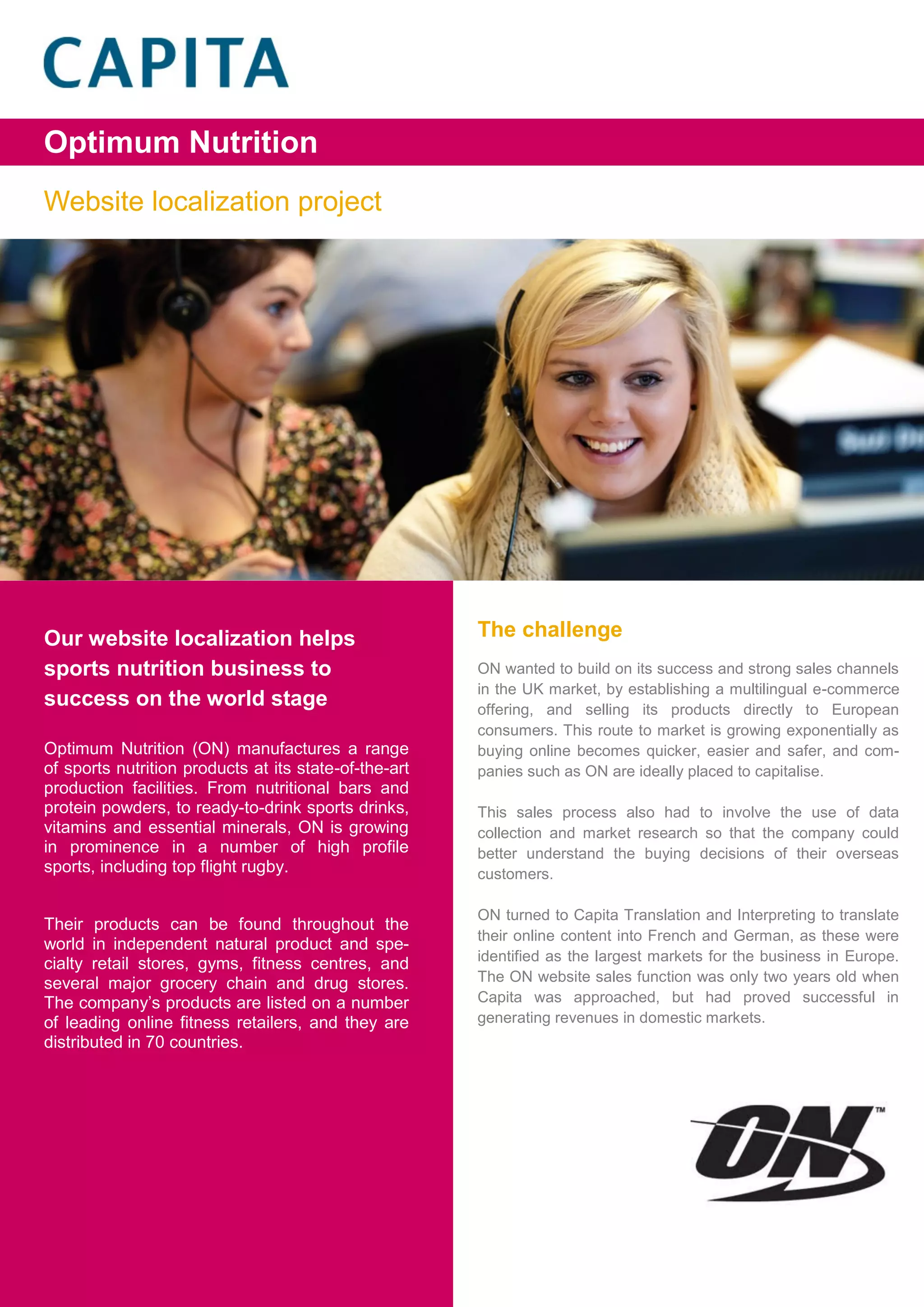 Optimum Nutrition Case Study | PDF